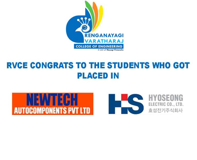 RVCE – Students Placed in HYOSEONG & NEWTECH AUTOCOMPONENTS pvt ltd – RVCE